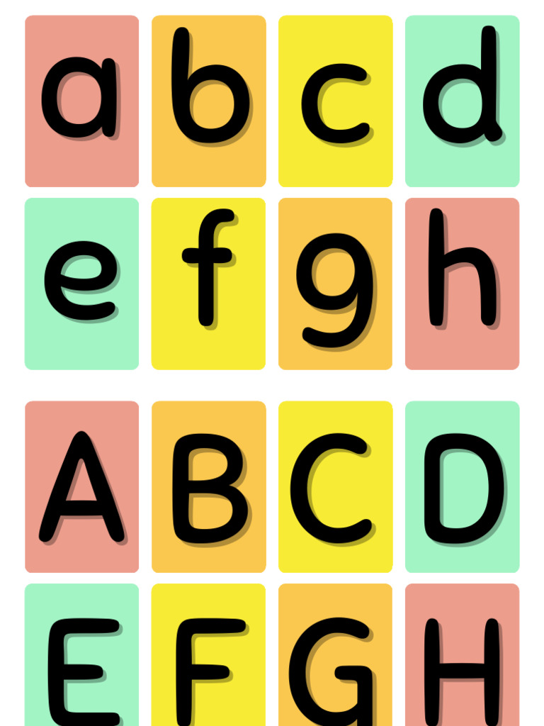 Upper Case and Lower Case Alphabet Flashcards in Colorful and Playful ...