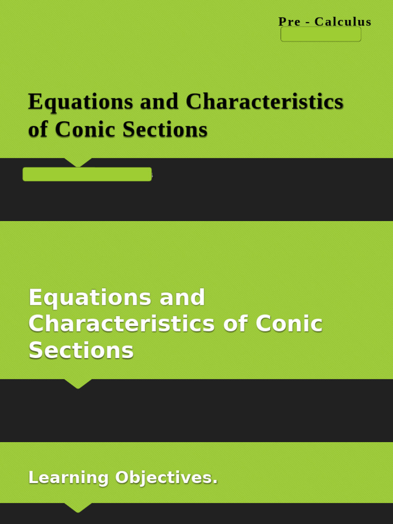 Equations and Characteristics of Conic | PDF