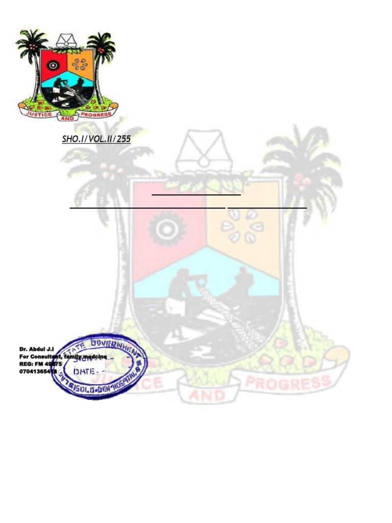 Uchendu Chidiebere Clara Lagos Medical Report | PDF