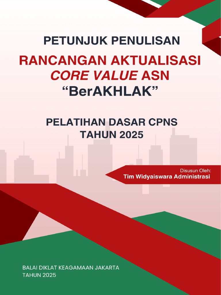 Petunjuk Penulisan Rancangan Aktualisasi BDK Jakarta | PDF