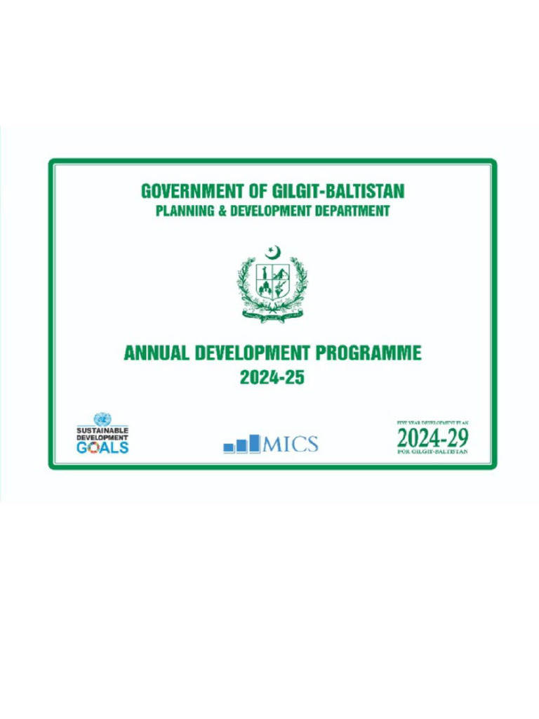 Gilgit-Baltistan ADP ADP 2024-25 | PDF
