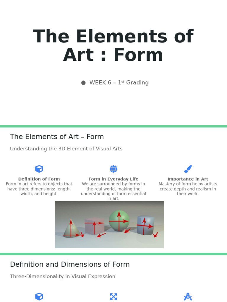WEEK-6-The Elements of Art - Form | PDF | Composition (Visual Arts ...