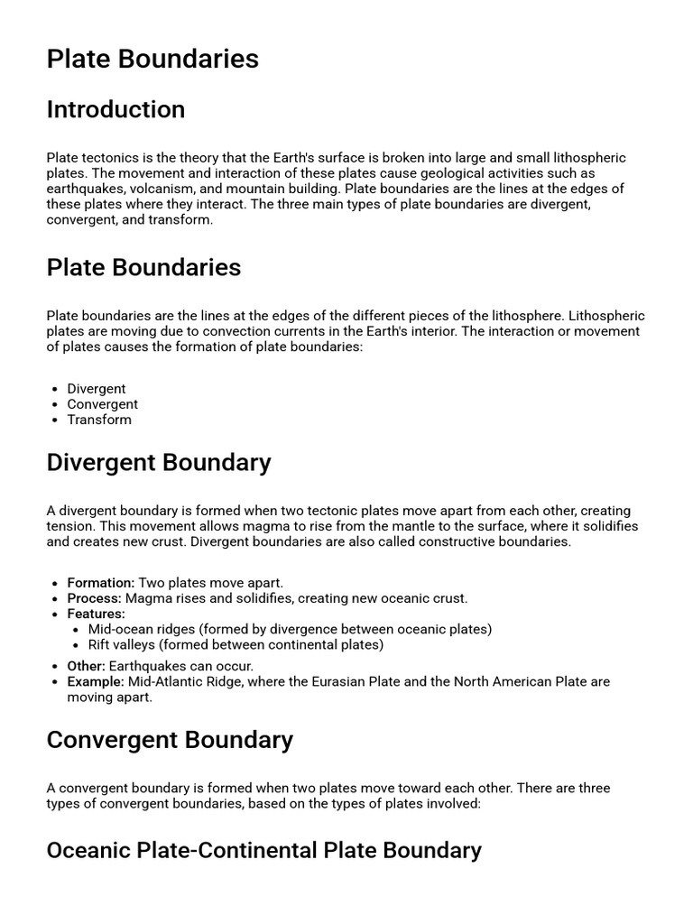 Convergent Boundaries and Their Effects | PDF | Plate Tectonics ...