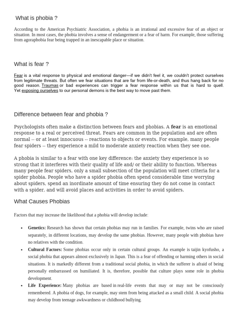 5 Emotional Impacts of Phobias | PDF | Phobia | Agoraphobia