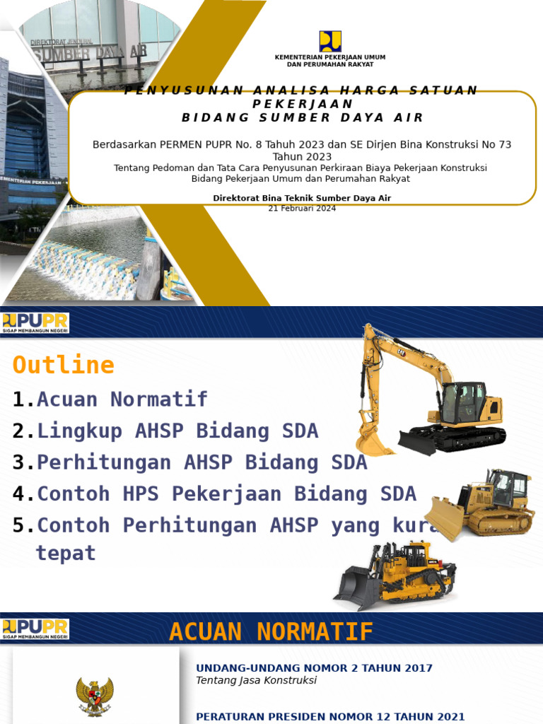 Pedoman Penyusunan AHSP SDA 2023 | PDF