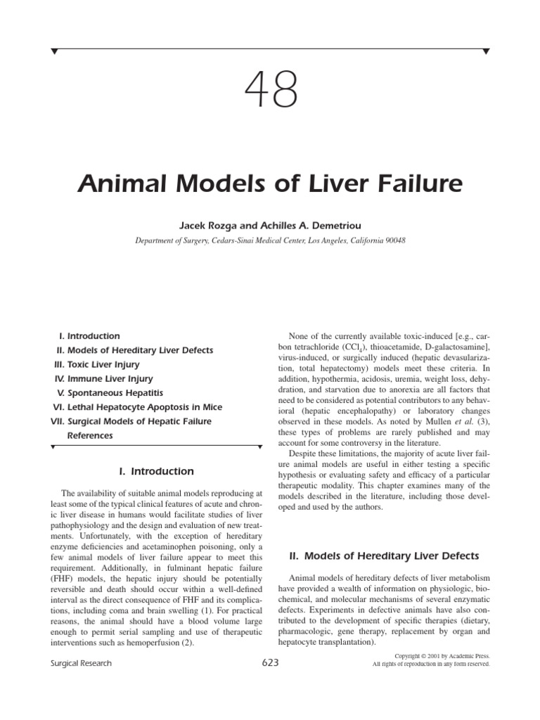 Animal Models of Liver Failure Analysis | PDF | Liver | Apoptosis