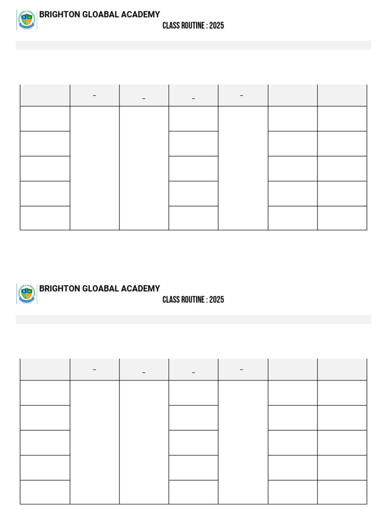 English Version Routine - 2025 (Updated) | PDF