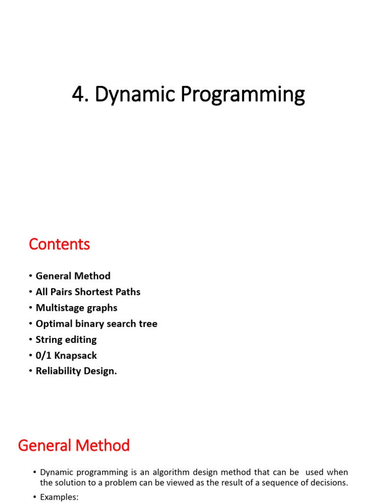 Dynammic Programming - 1 | PDF | Dynamic Programming | Applied Mathematics