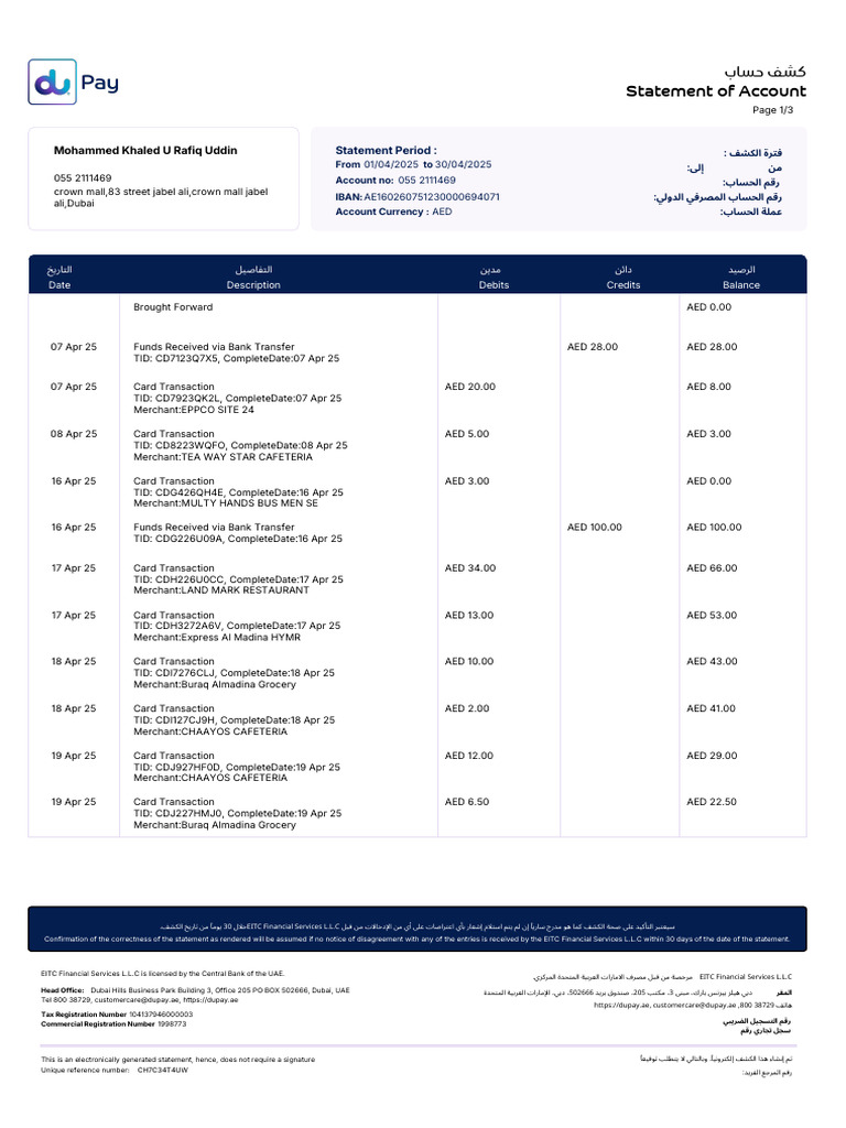 Pay Statement for Account 80038729 | PDF | Business | Economies