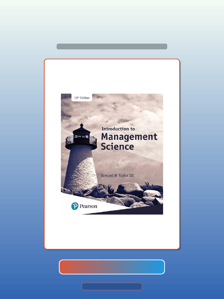 Introduction to Management Science 13th Edition by Taylor eBook and ...
