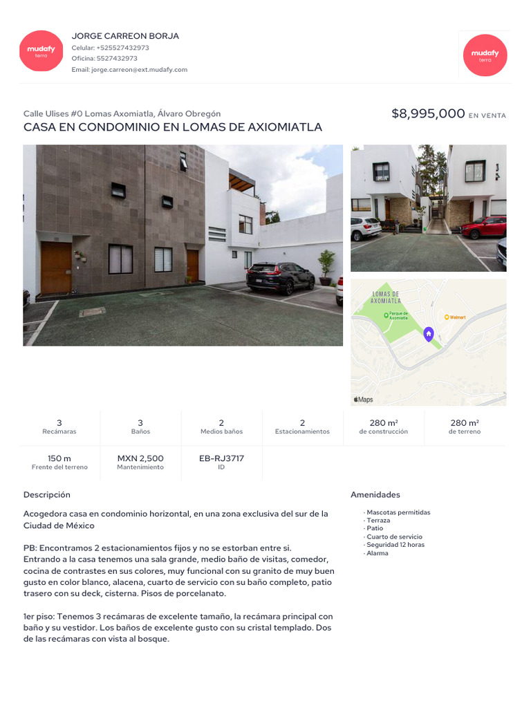 Casa en Condominio en Lomas de Axomiatla | PDF