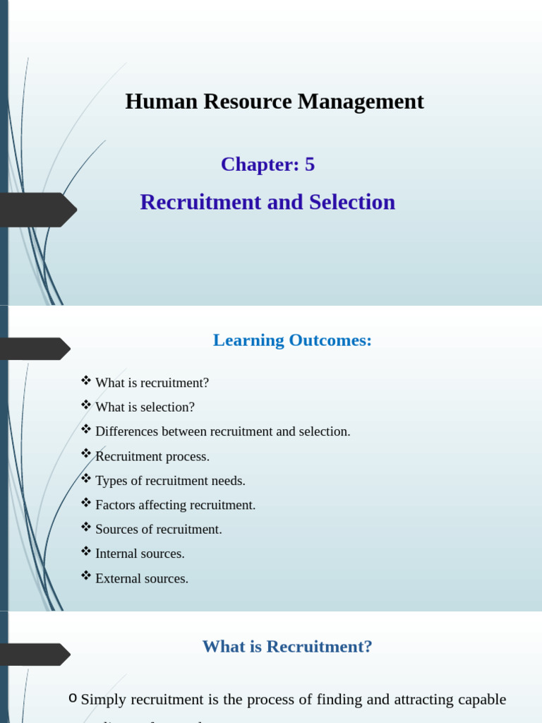 Recruitment and Selection Overview | PDF | Recruitment | Employment