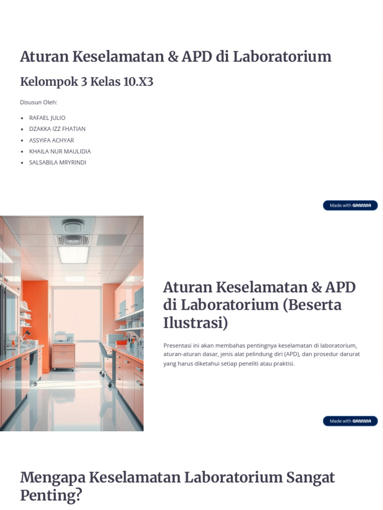 Aturan Keselamatan dan APD Laboratorium | PDF