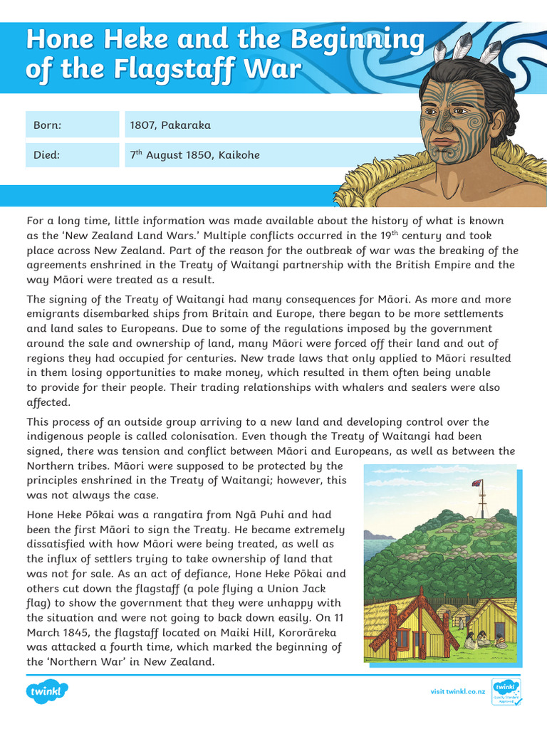 NZ Land Wars Hone Heke and The Beginning of The Flags Ver 3 | PDF
