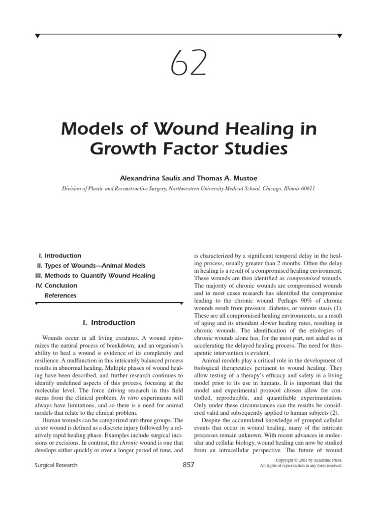 Animal Models in Wound Healing Research | PDF | Wound Healing | Wound