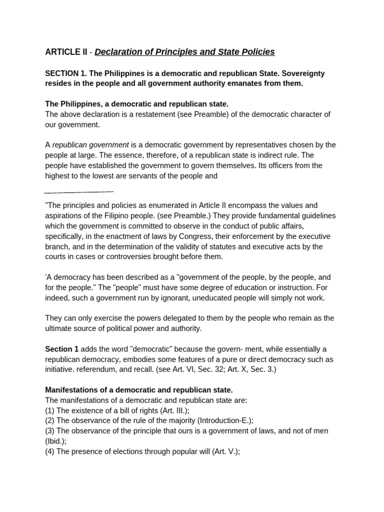 Philippines Democratic Principles Overview | PDF | International Law ...