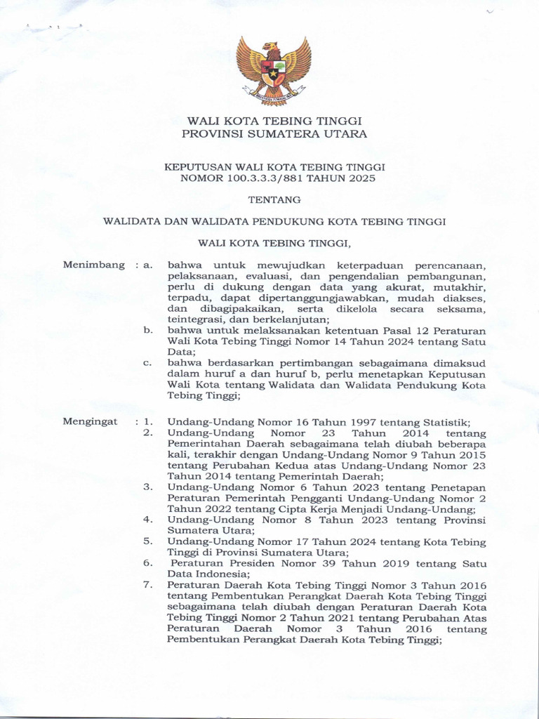 SK Walidata Dan Walidata Pendukung | PDF