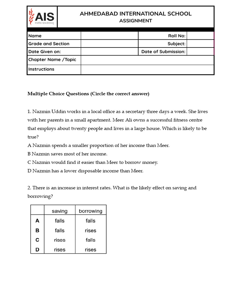 Household Saving and Spending Assignment | PDF | Income | Taxes