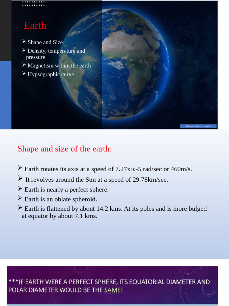 Earth Shape, Size and Density | PDF | Earth | Planets Of The Solar System