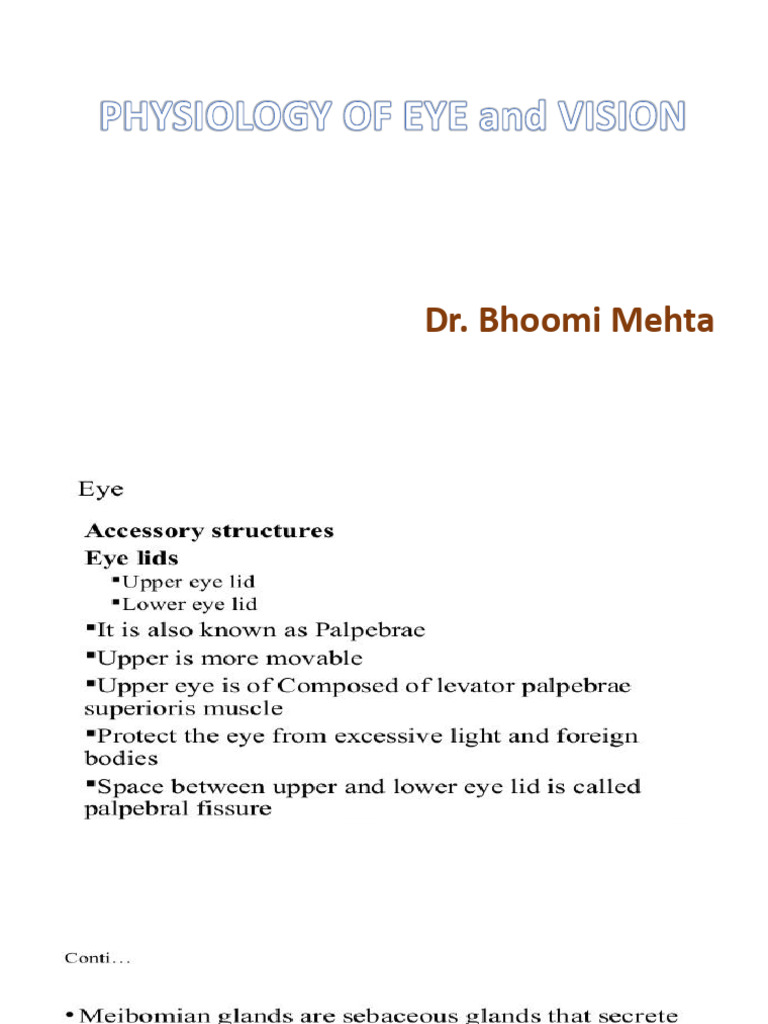 Physiology of Eye | PDF