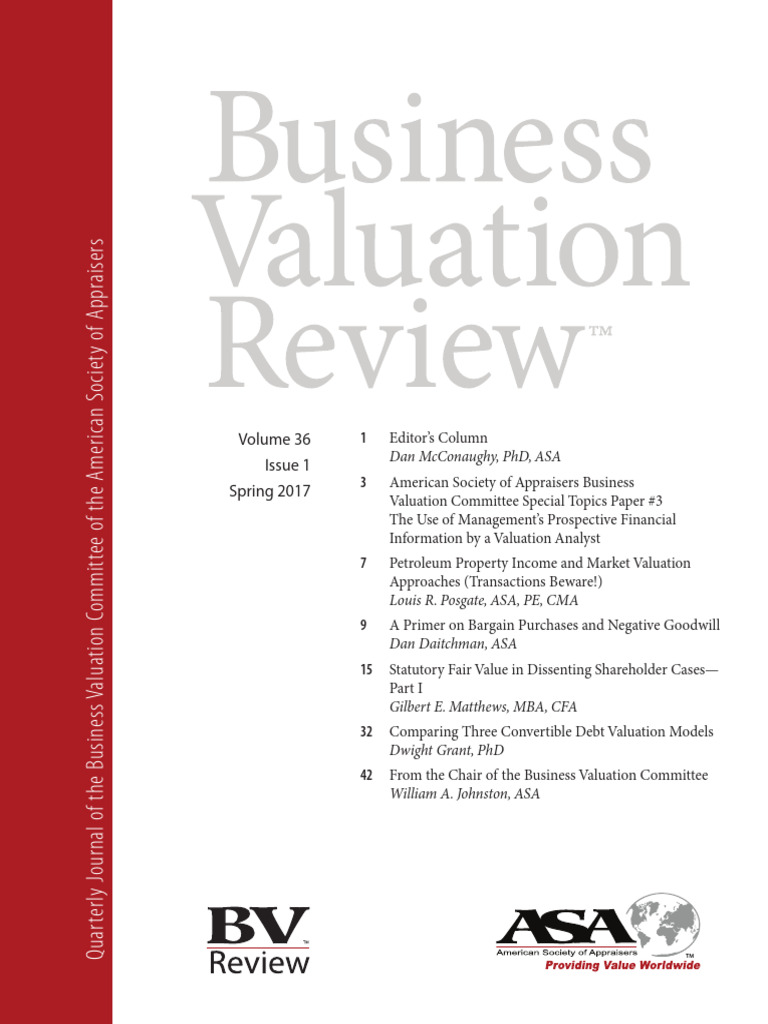Asa Bvreview Spring17 | PDF | Valuation (Finance) | Discounted Cash Flow