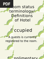 Room Status Terminology: Occupied Complimentary: The Room Is Occupied ...