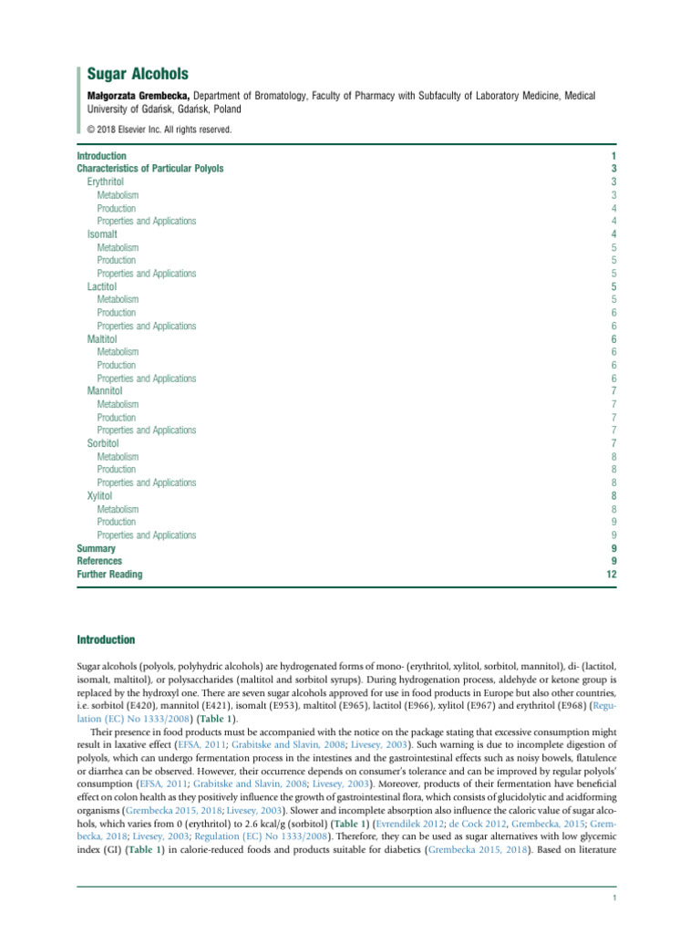Understanding Sugar Alcohols and Their Uses | PDF | Sugar Substitute ...