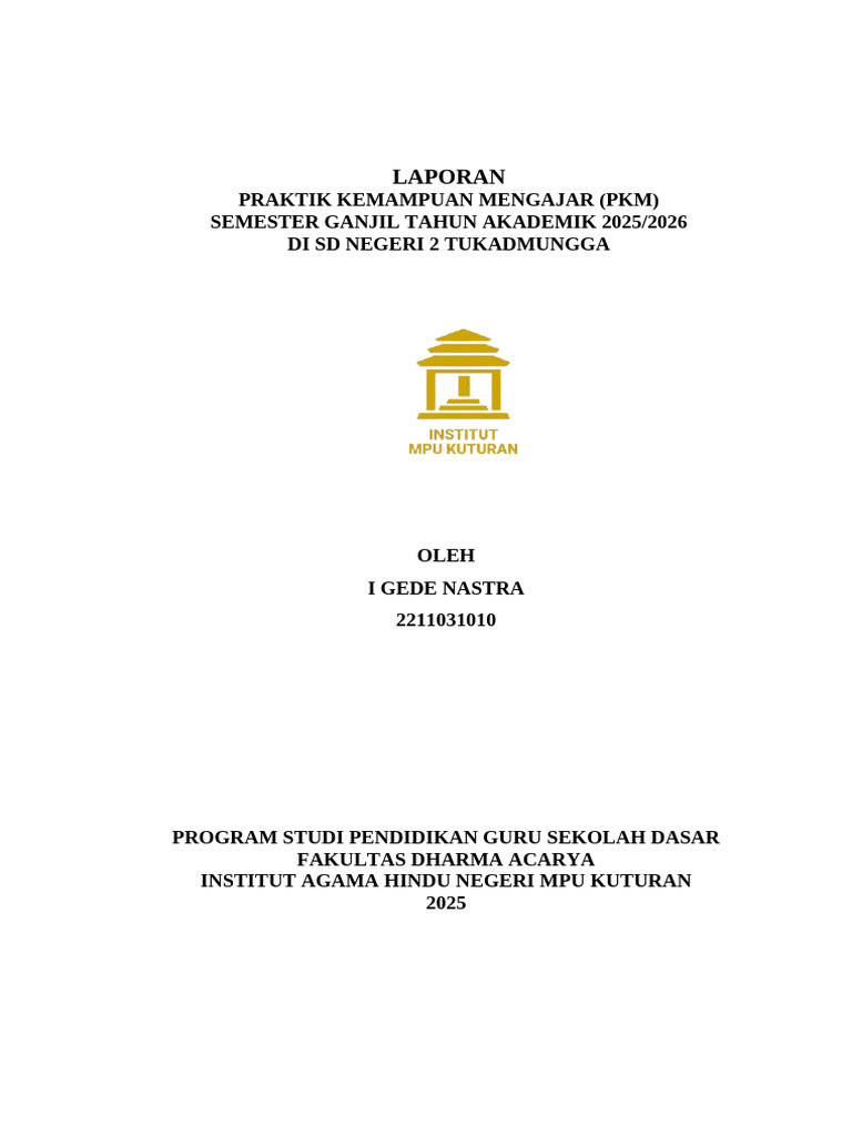 Format Laporan PKM 2025 | PDF