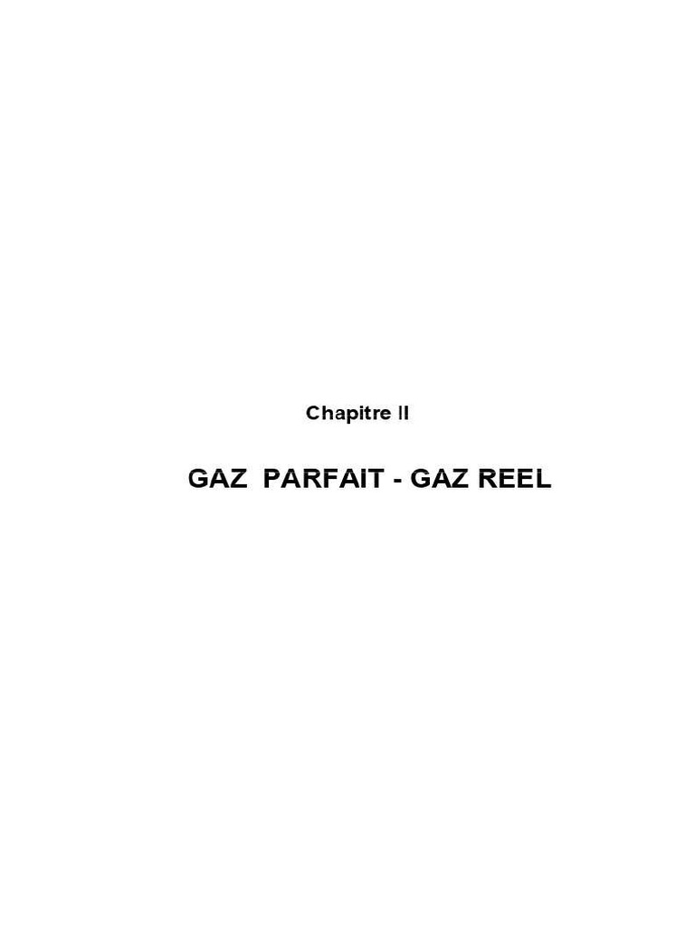 Gaz Parfait - Gaz Reel INSAT Cours | PDF