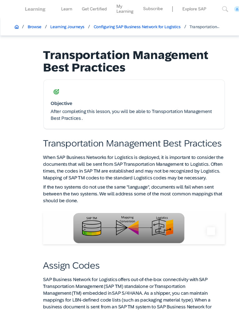 SAP TM Best Practices for Logistics | PDF | Cargo | Logistics