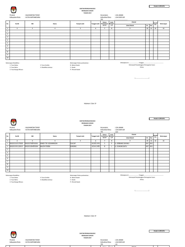 Form DPK Dan DPTB Ldi Ok | PDF