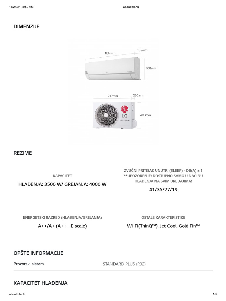 LG Klima Standard Plus Dual Inverter (Pc12sq - nsj+Pc12sq - Ua3) | PDF