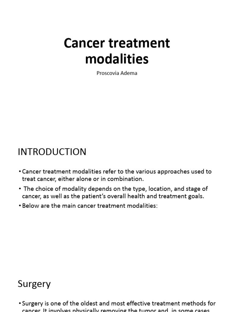 Overview of Cancer Treatment Modalities | PDF | Cancer | Radiation Therapy