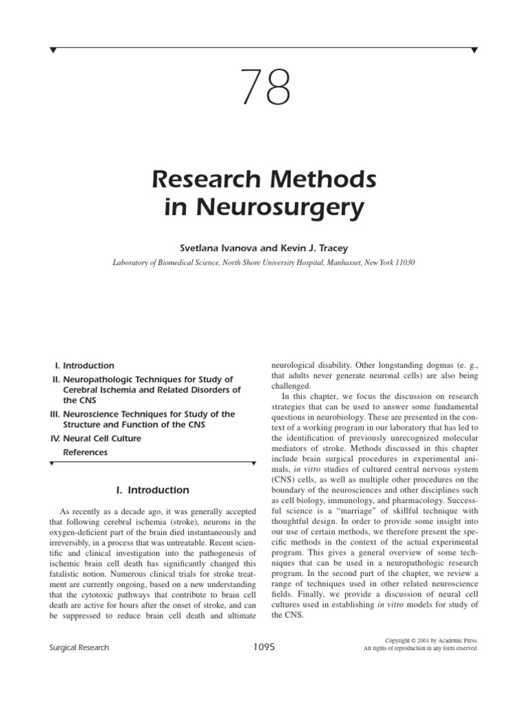 Research Methods in Cerebral Ischemia | PDF | Apoptosis | Stroke