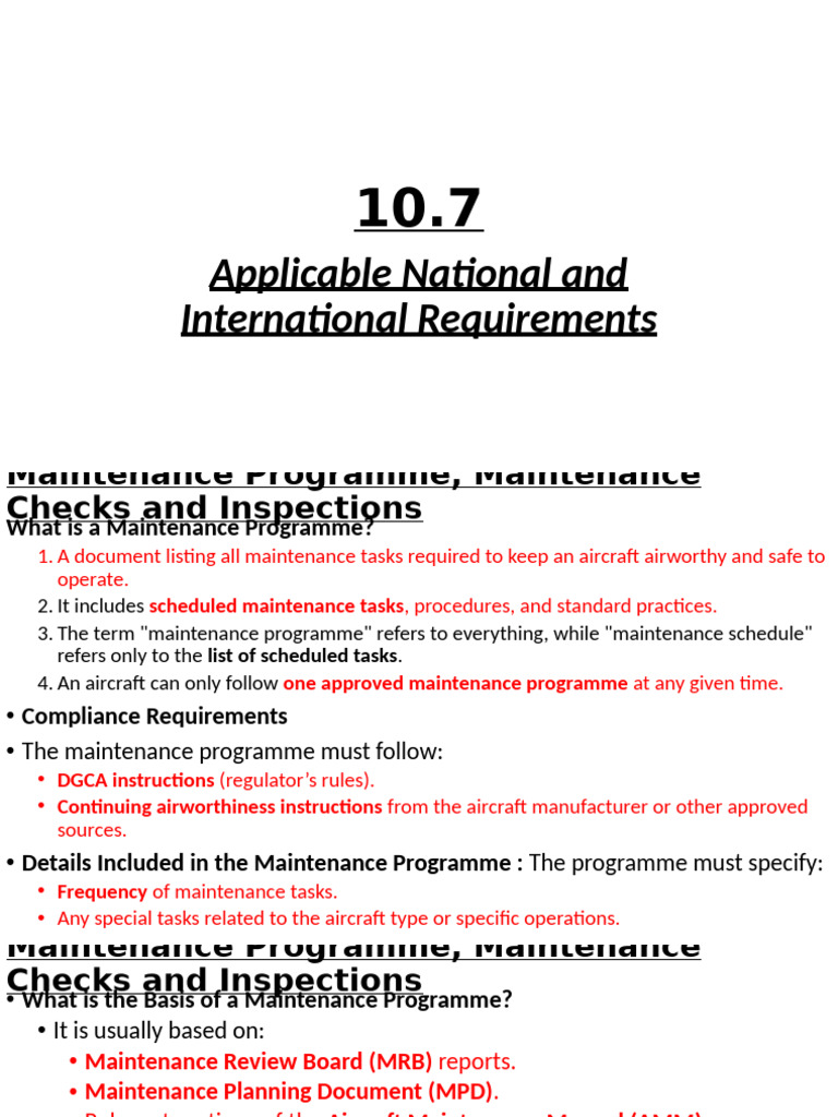 10.7 Applicable National and International Requirements | PDF | Flight ...