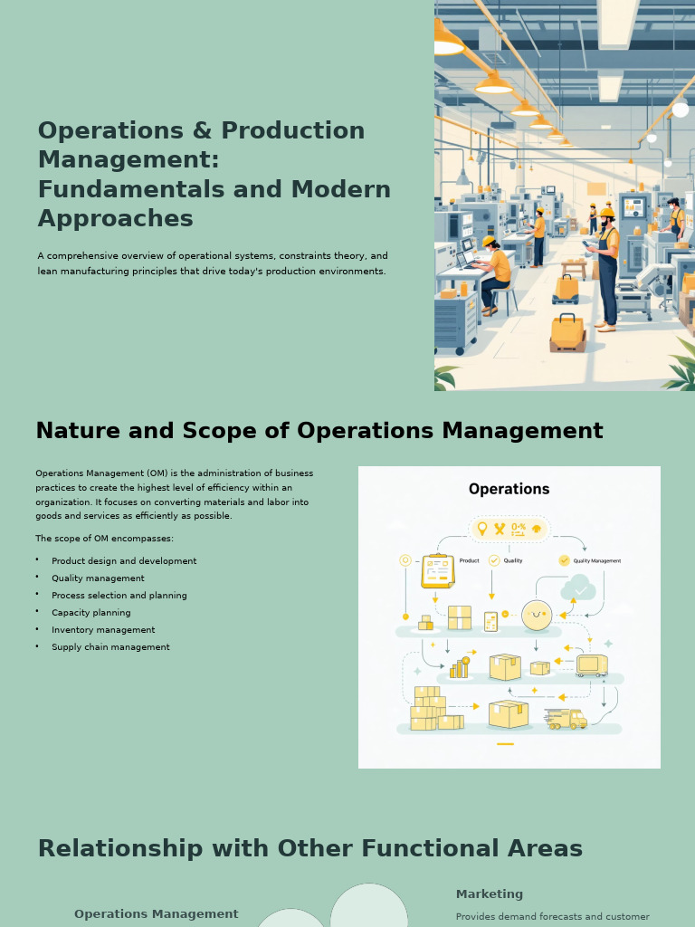 Operations and Production Management Fundamentals and Modern Approaches ...