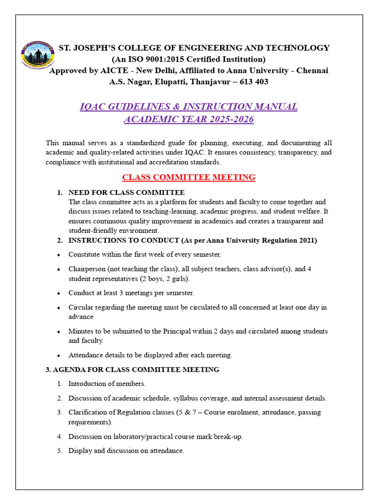 IQAC Guidelines for Affiliated Colleges | PDF | Startup Company | Small ...
