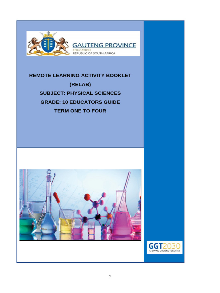 Physical Sciences Educators &guides Grade 10 Homeworkterm One To Four ...