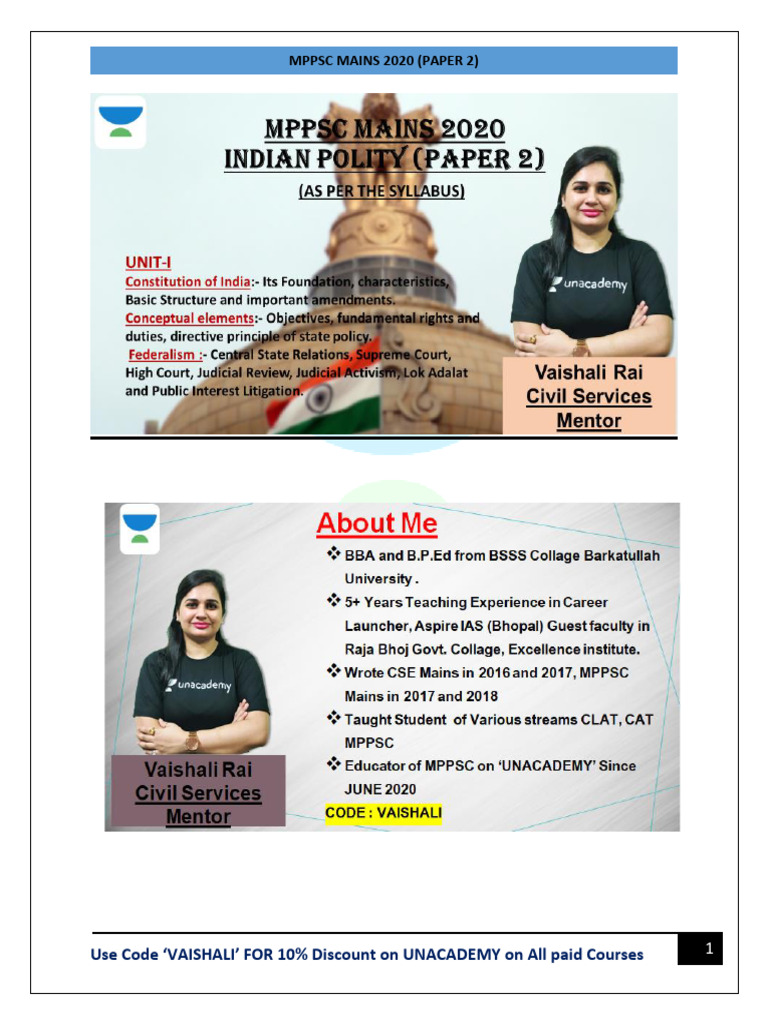 Polity Unit 1 (E) | PDF | Constitution | Constitutional Amendment