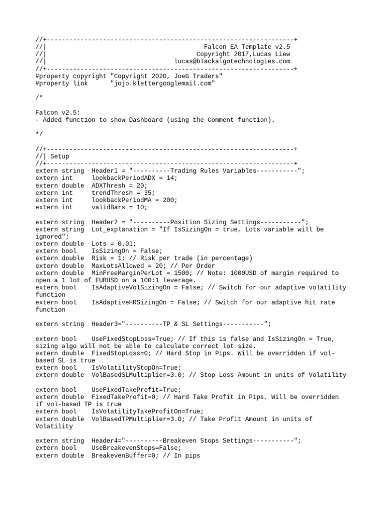 MT4 Forex Trading Bot Template - mq4 | PDF | Integer (Computer Science ...