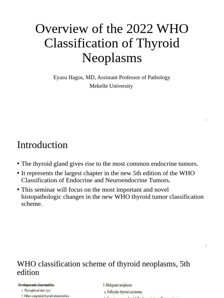 2022 WHO Thyroid Neoplasm Classification | PDF | Thyroid | Cancer