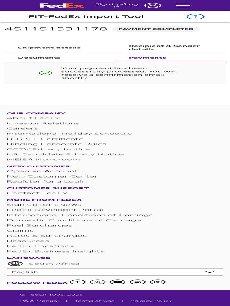 FedEx Import Tool FedEx South Africa | PDF