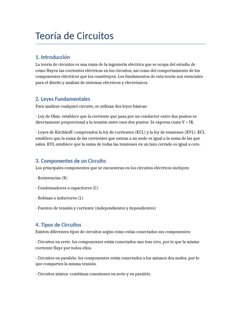 Teoria de Circuitos | PDF