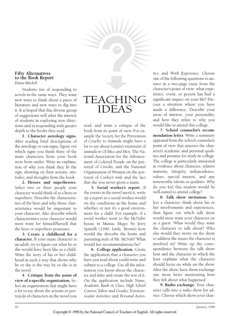 Book Report Ideas | PDF | Scrapbooking | Narration