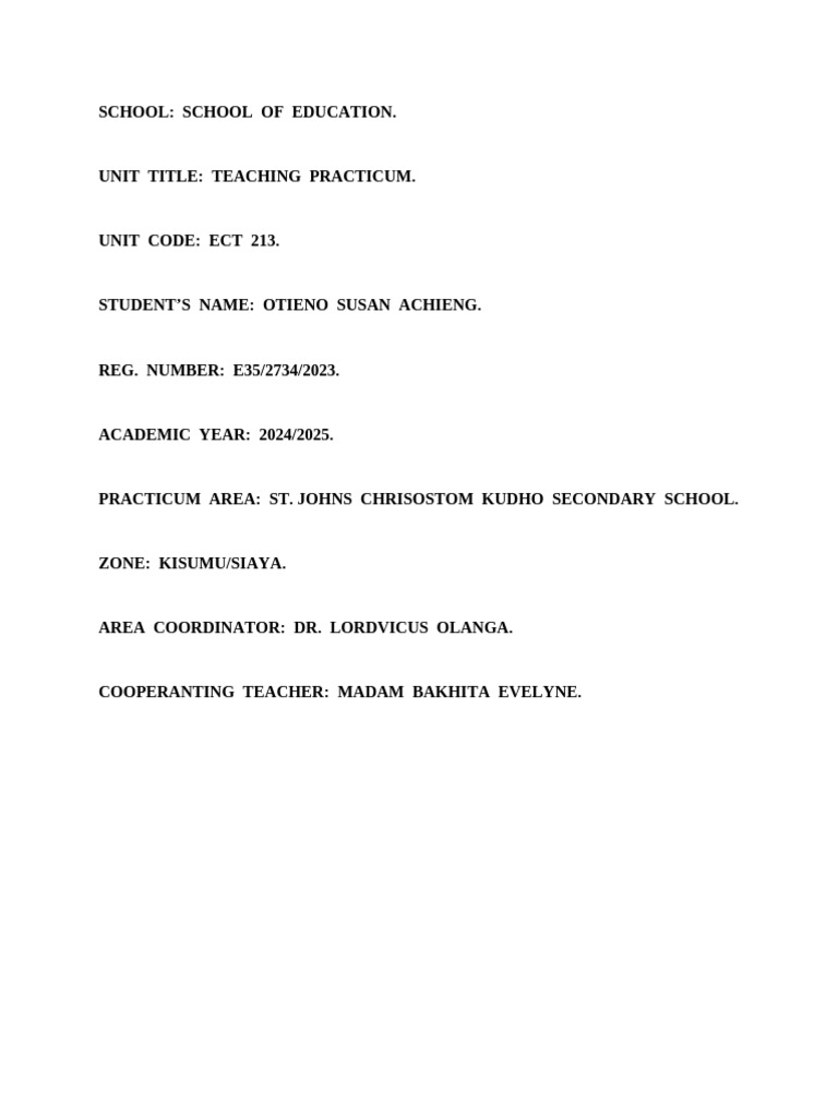 Teaching Practicum Report | PDF | Teachers | Classroom Management