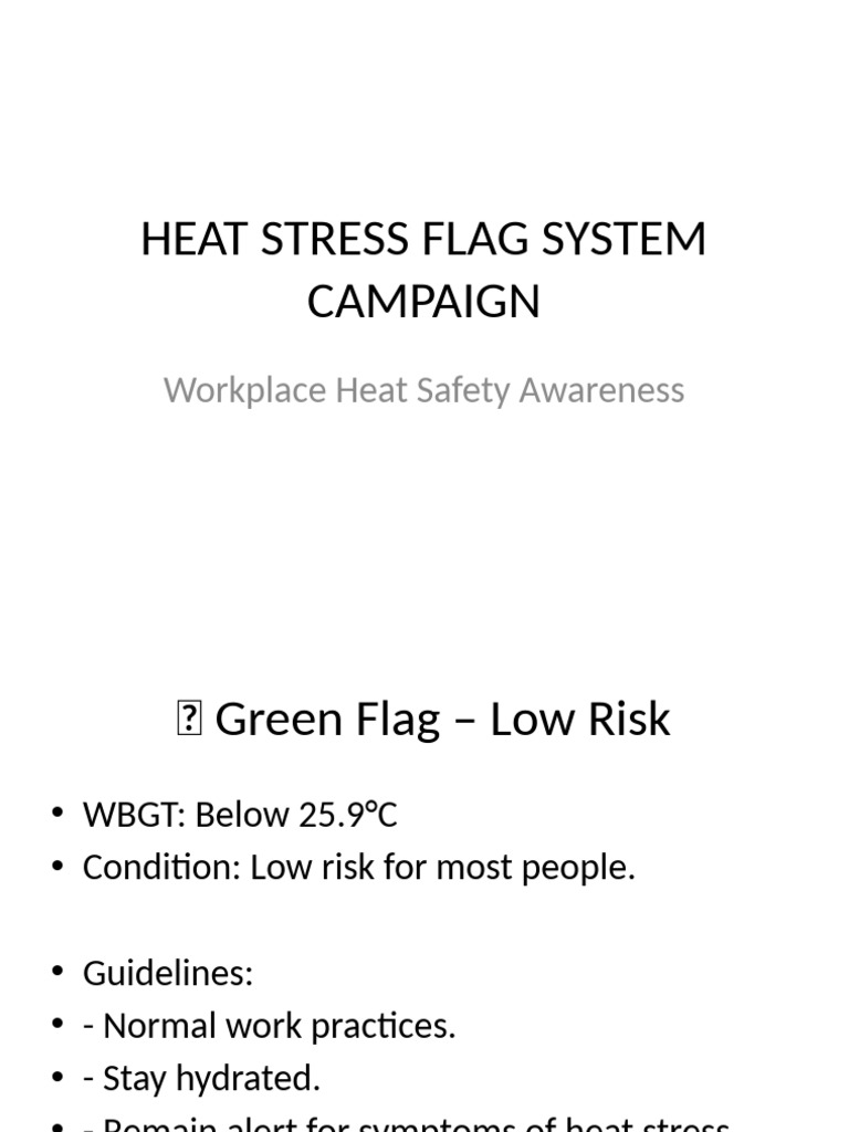 Heat Stress Flag System Campaign | PDF