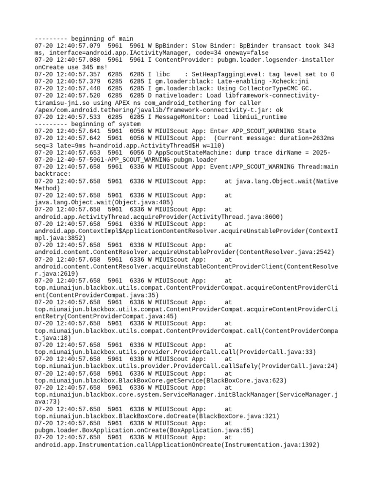 Pubgm.loader Logcat | PDF | Java (Programming Language) | Android ...