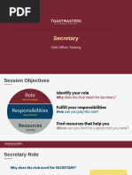 Club Secretary Role and Responsibilities | PDF | Career & Growth