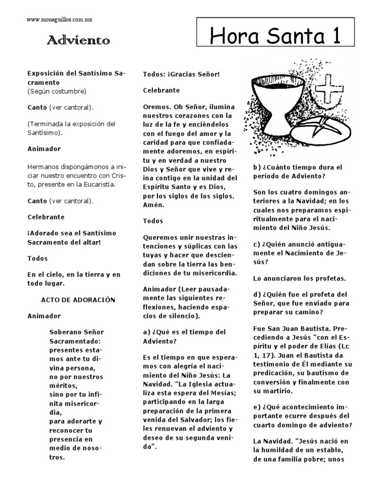 Horas Santas Adviento Navidad | María, madre de Jesús | Eucaristía