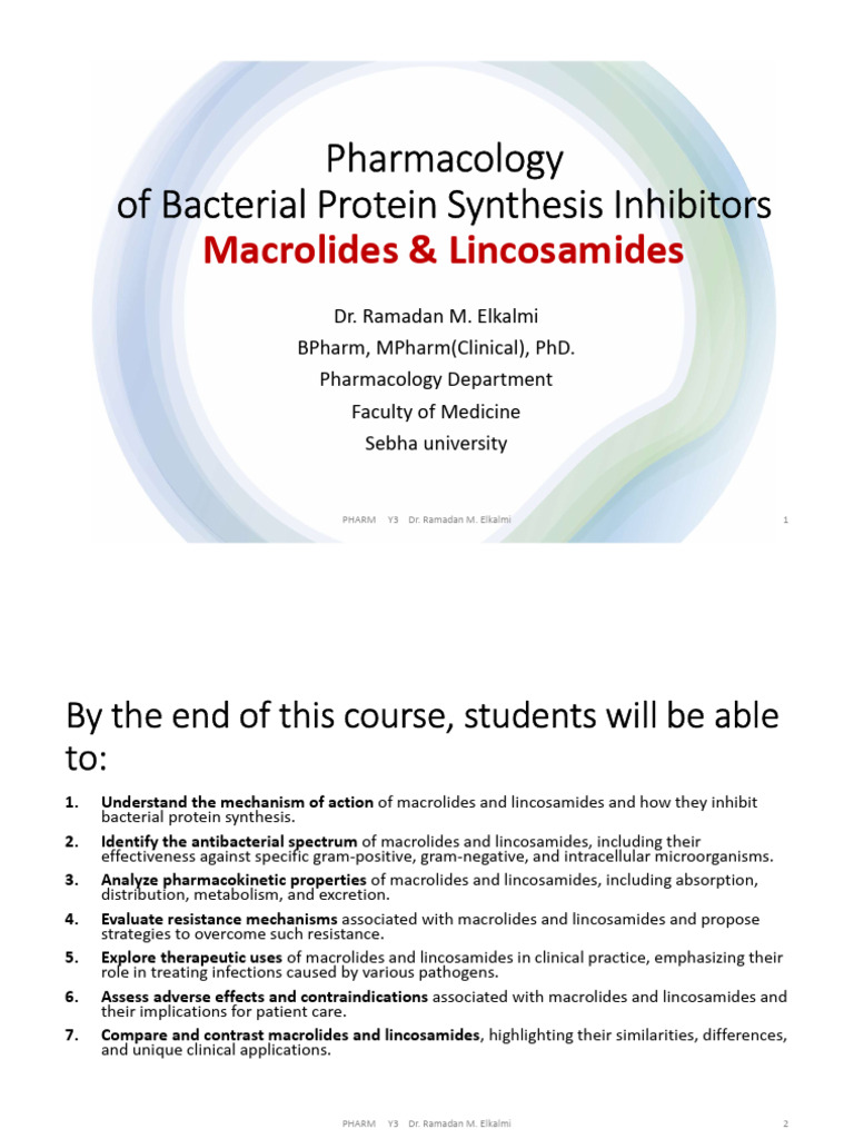 Macrolides and Lincosamides Overview | PDF | Medical Specialties